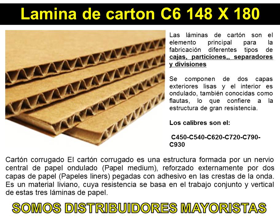 Lamina de carton C6 148 X 180 | ECORECICLAJE - GABYVENTAS