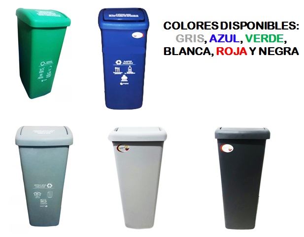 Caneca de 55 litros tapa vaivén – Ecoreciclaje Universal