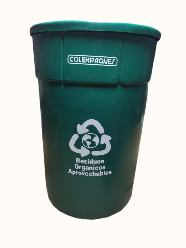 Caneca plástica de 208 litros con tapa plana plástico resistente ...